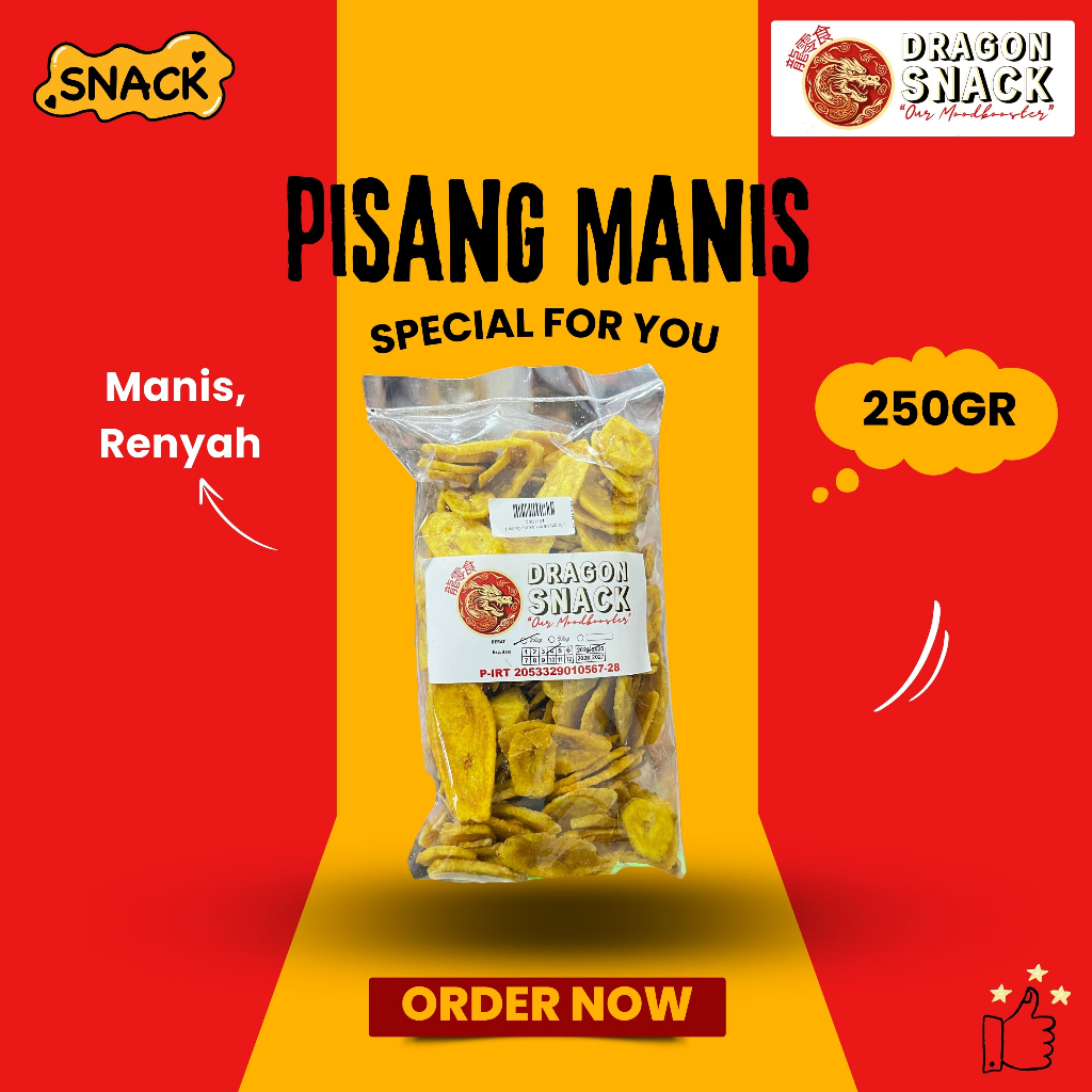 Jual SNACK PISANG MANIS 250GR (DRAGON SNACK) | Shopee Indonesia