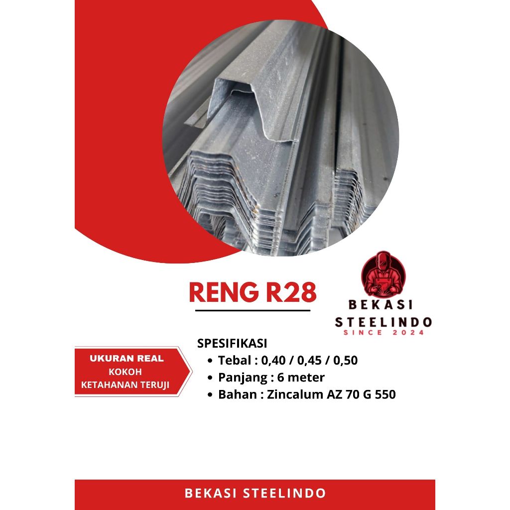 Jual Reng Baja Ringan R28 Atap 0.40, 0.45, 0.50 | Shopee Indonesia