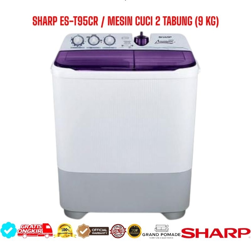 Jual MESIN CUCI 2 TABUNG SHARP ES-T95CR 9 KG | Shopee Indonesia