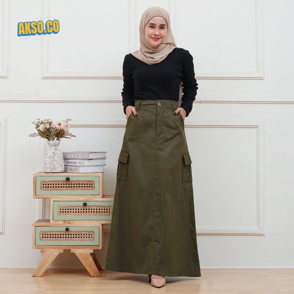 Jual CARGO SKIRT WANITA / ROK CARGO WANITA JUMBO | Shopee Indonesia