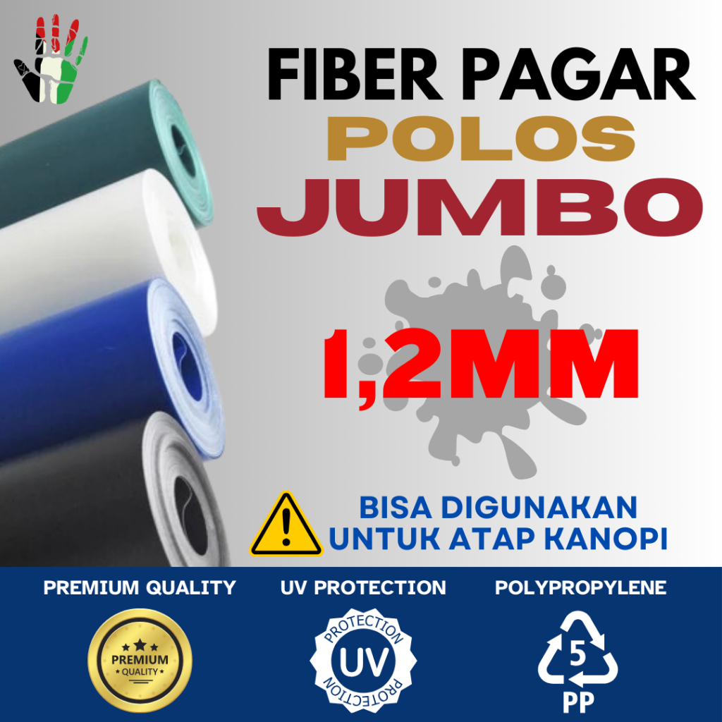 Jual Fiber Penutup Pagar & Kanopi POLOS JUMBO TEBAL 1.2mm Meteran ...