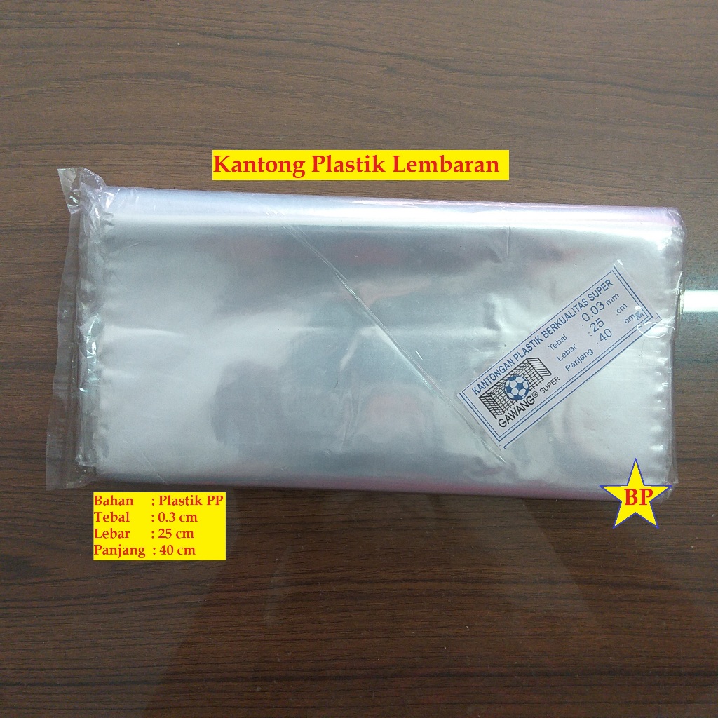 Jual Plastik Kantongan PP Gawang 25 x 40 x 03 isi 60 pack/ Plastik Kantong lembaran Bening ...