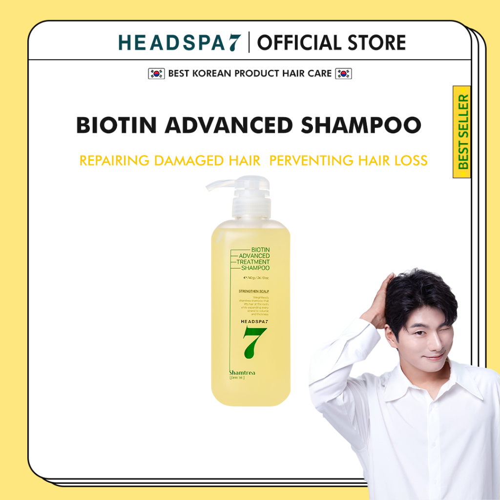 Jual HEADSPA7 - Shampoo Rambut Rontok Biotin 740ml | Shopee Indonesia