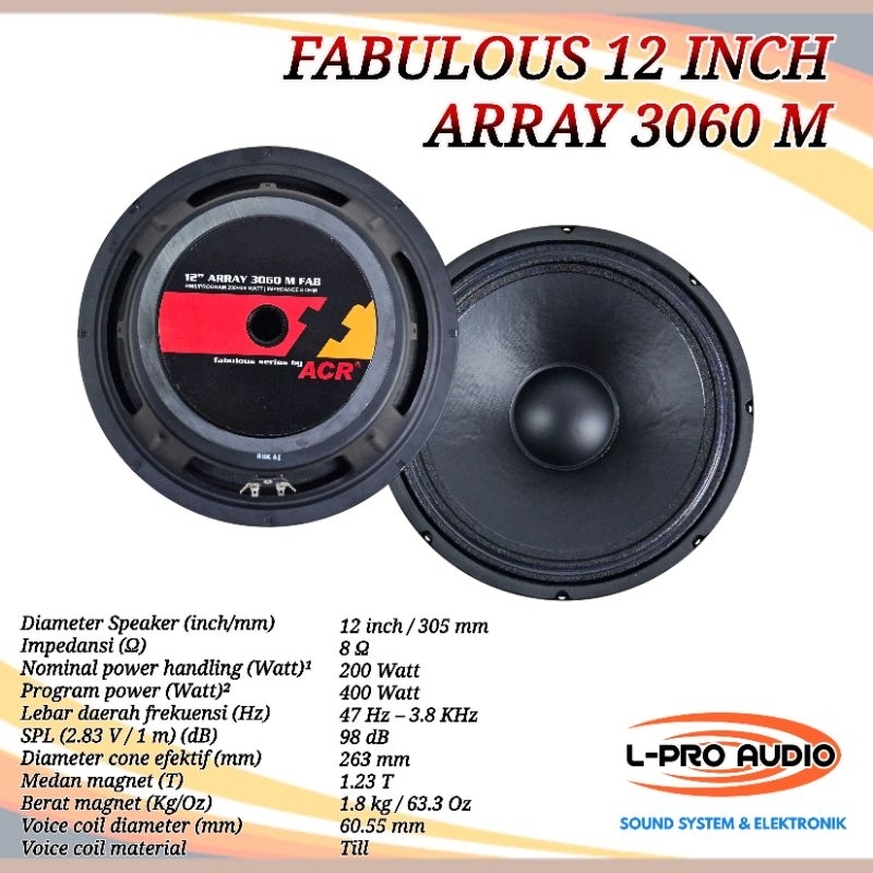 Jual Speaker ACR Fabulous 12" array 3060 fabolus | Shopee Indonesia