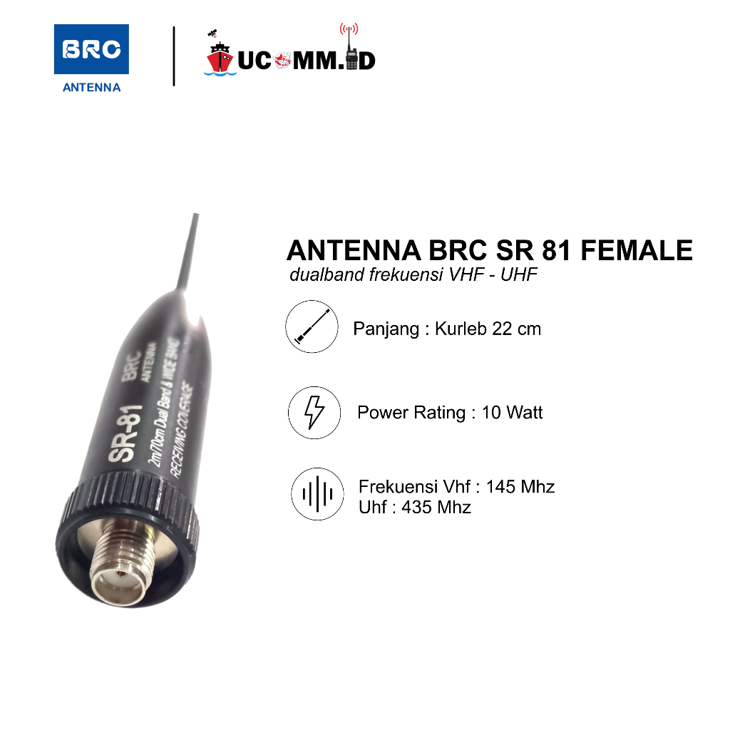 Jual Antenna BRC SR 81s Sma Female Antena HT Dualband BRC Sr81s Sr-81s Female Brc Original ...