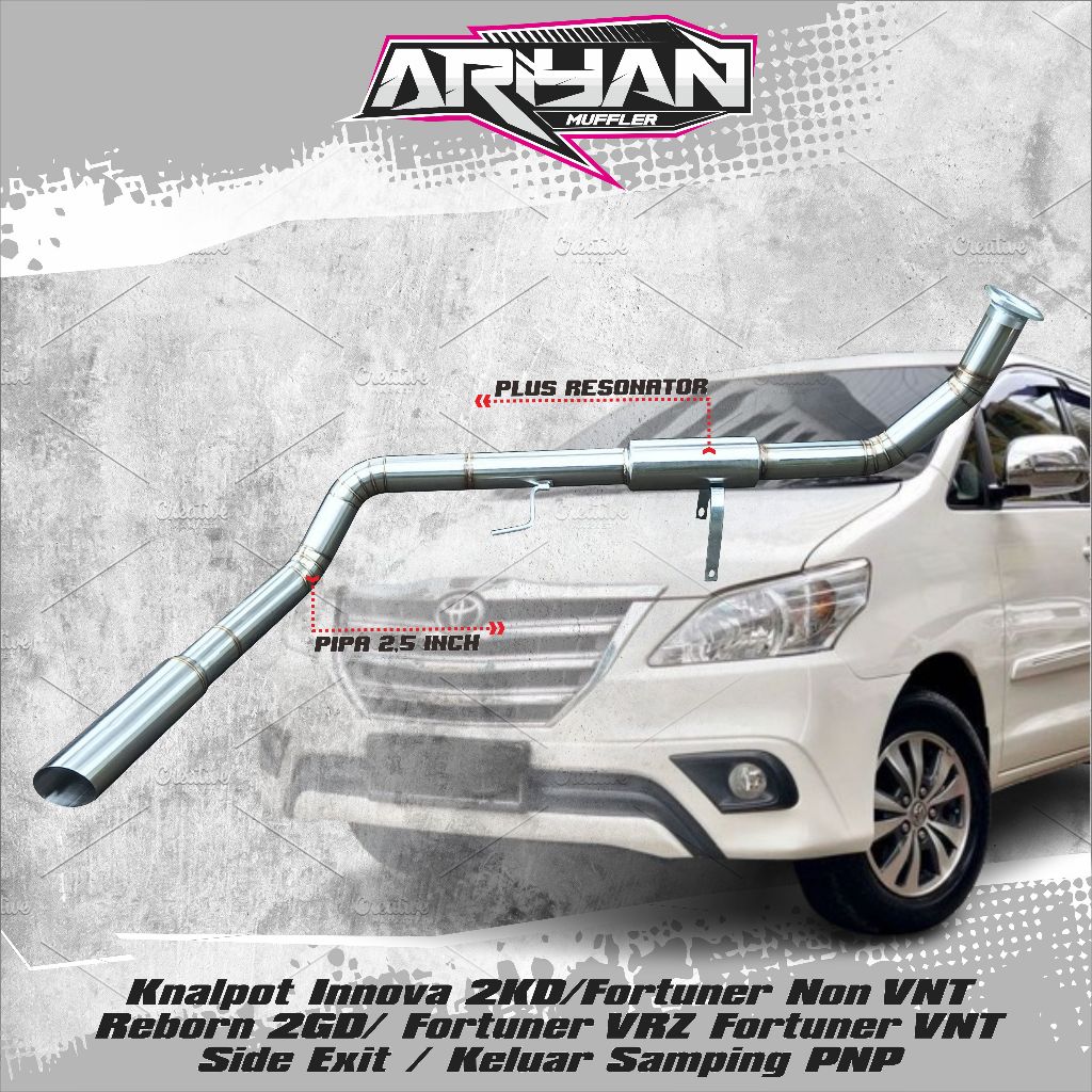 Jual Knalpot Innova 2KD/Fortuner Non VNT Reborn 2GD/ Fortuner VRZ ...