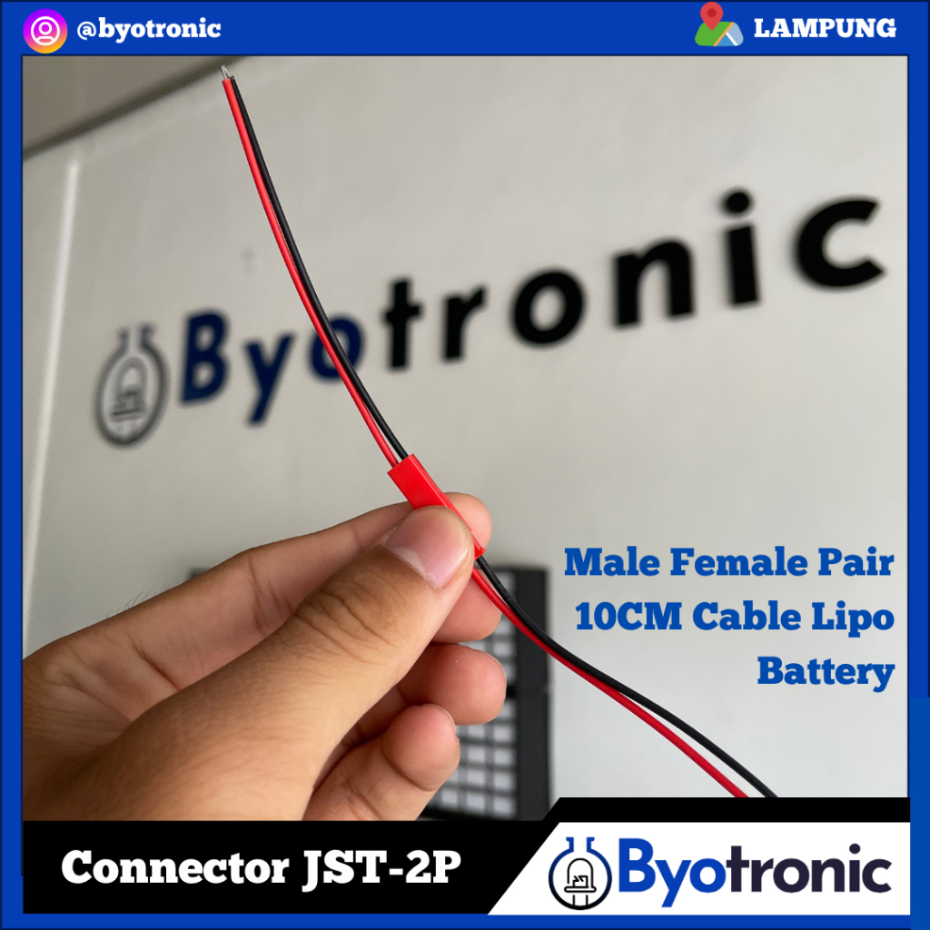 Jual JST-2P JST Connector 2 PIN Male Female Pair 10CM CABLE LIPO ...
