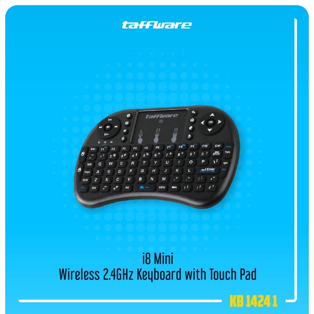 Jual Taffware i8 Mini Wireless 2.4GHz Keyboard with Touch Pad | Shopee ...