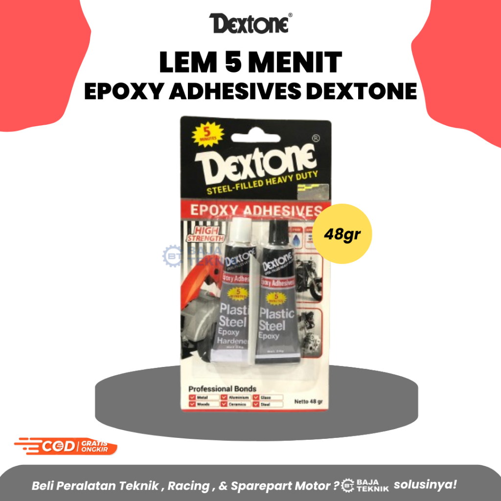 Jual DEXTONE LEM PLASTIC STEEL 5 MENIT ISI 48GRAM | LEM BESI BAJA ...