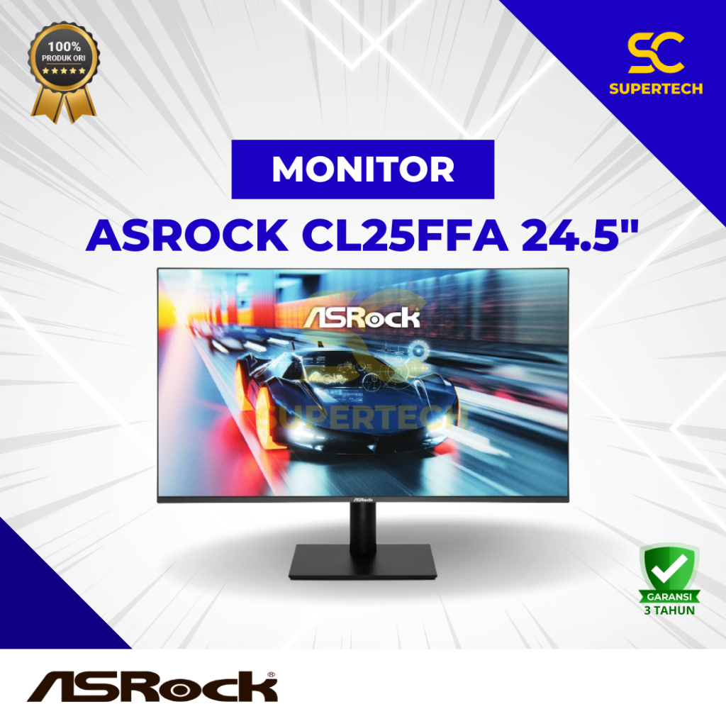 Jual LED MONITOR ASROCK CL25FFA GAMING (25"/FHD/IPS/120Hz/1ms/HDMI/VGA ...