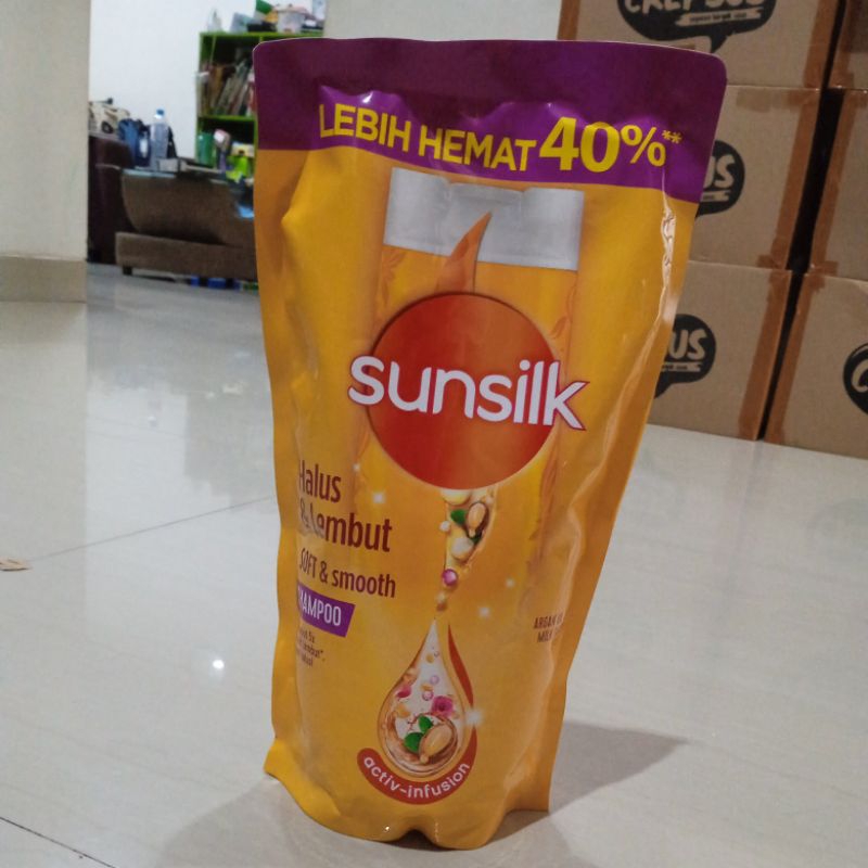 Jual Sunsilk shampo hitam black shine/soft&smooth shampoo refill ...