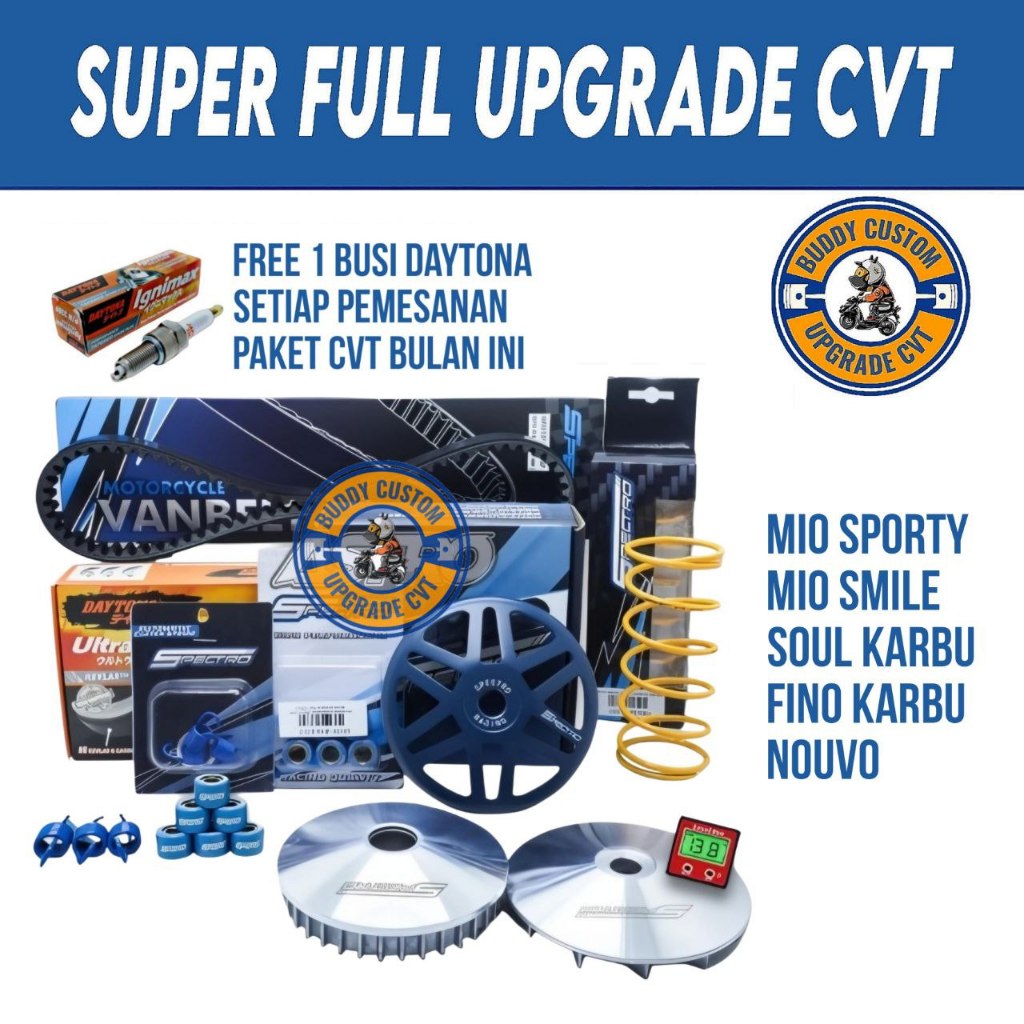 Jual Paket Super Full Upgrade CVT V2 Spectro Racing Mio Smile Mio ...