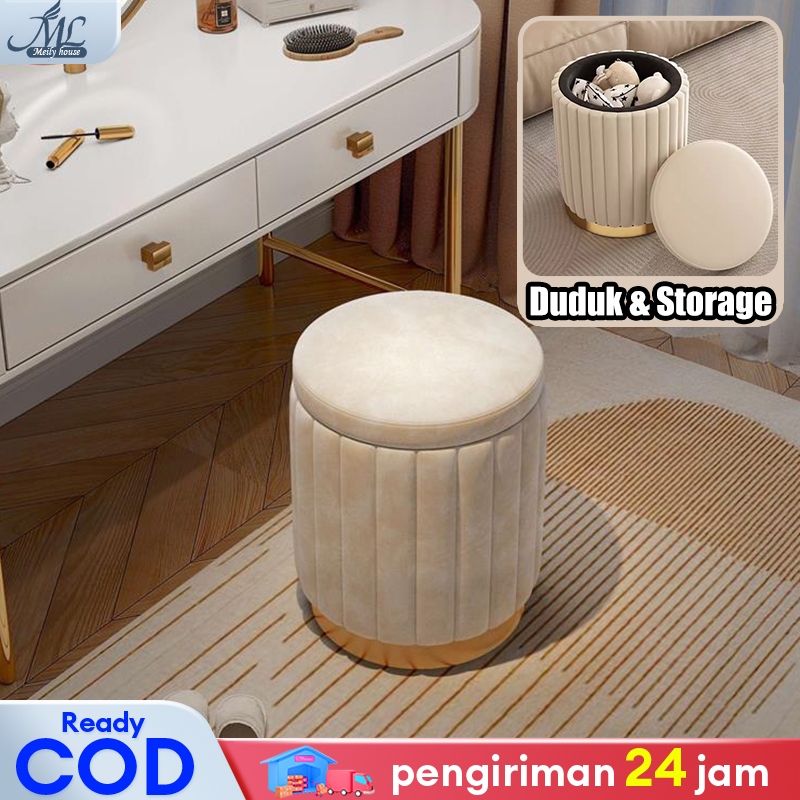 Jual 【Storage】Bangku Rias Kursi Rias Makeup Stool Bangku Samping ...