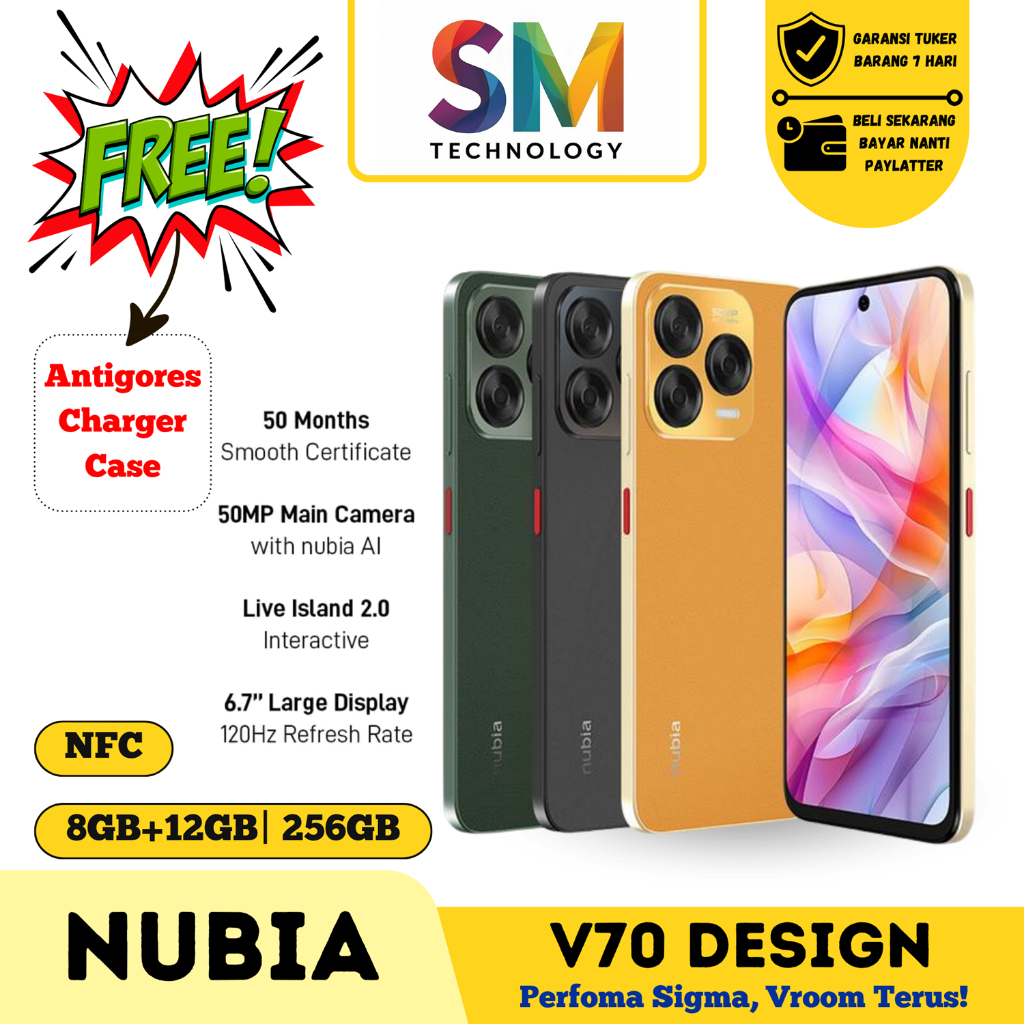 Jual nubia V70 Design NFC RAM 8GB+8GB ROM 128GB | Garansi Resmi | Smart ...