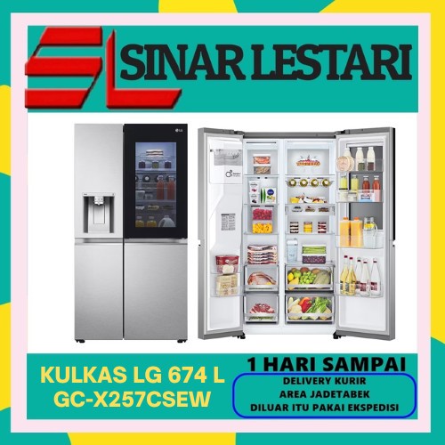 Jual LG GC-X257CSEW KULKAS SIDE BY SIDE 674 L INSTAVIEW DOOR IN DOOR NEW | Shopee Indonesia