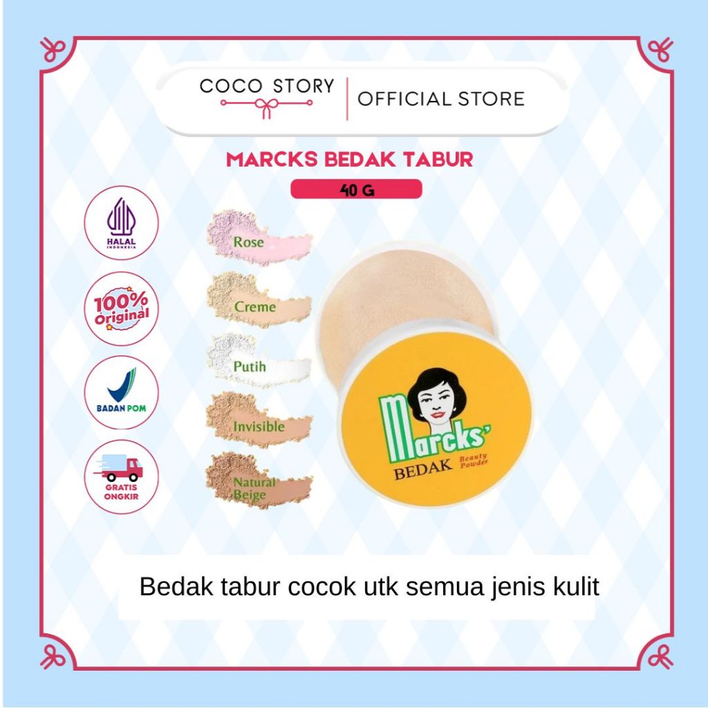 Jual Marcks Bedak Classic 40gr | Bedak Tabur | Loose & Beauty Powder ...