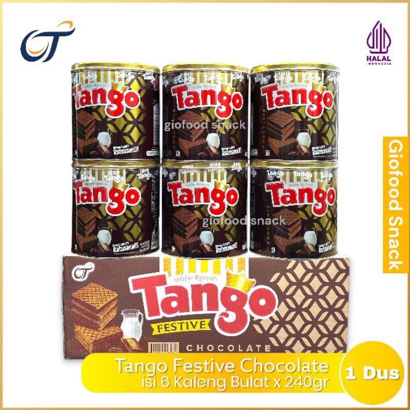 Jual TANGO WAFER 1 Karton / Kardus Rasa COKLAT Festive isi 6 Kaleng x ...