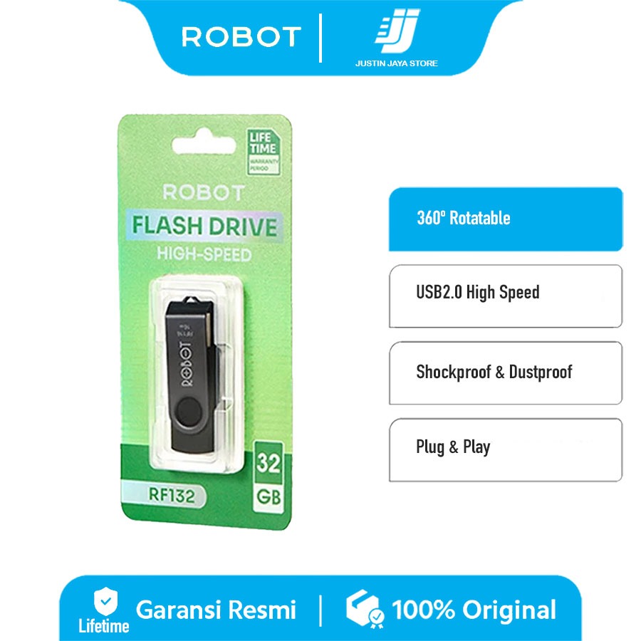 Jual ROBOT RF132 Flashdisk 32GB Real Capacity Flash Disk Plug and Play ...