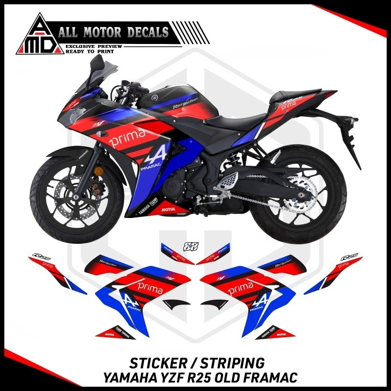 Jual Sticker Yamaha R25 Lama Livery Team Framac / Decal Motor Yzf R25 ...