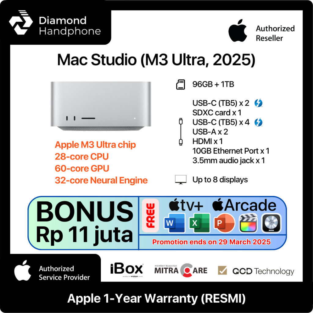 Jual Apple Mac Studio M3 Ultra 36GB 512GB 36/512GB Garansi Resmi ...
