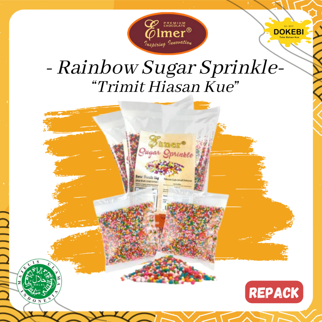 Jual Sprinkle Spikel Trimit Gula Butir rainbow 1 kg / Gula pasir warna ...