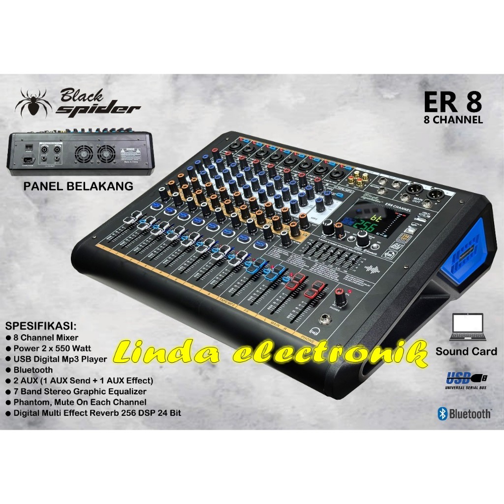 Jual power mixer black spider er8 / er 8 BLACKSPIDER ER8 / ER 8 8 ...