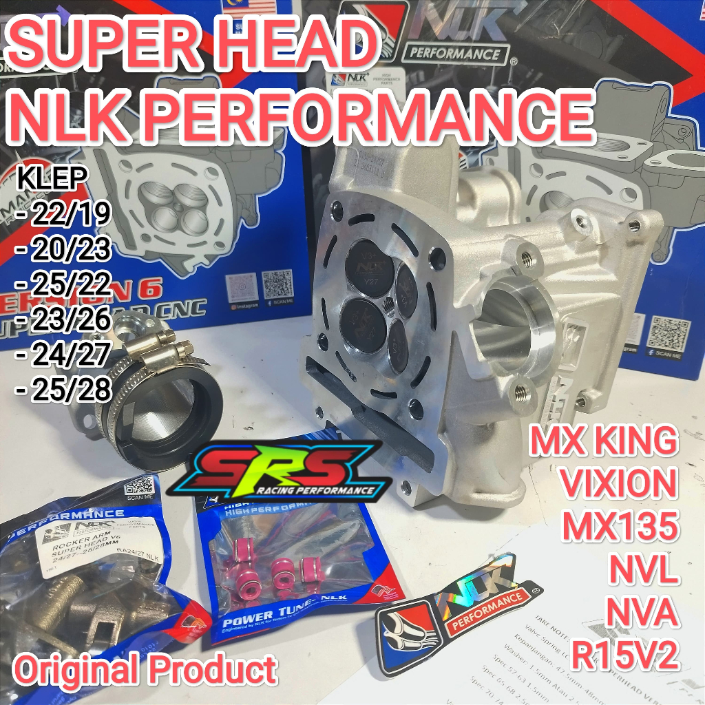 Jual SUPER HEAD SUM RACING KLEP 22/19 23/20 25/22 MX VIXION MXKING R15 ...
