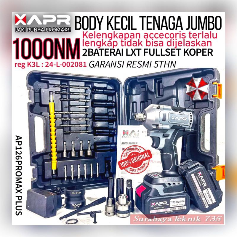 Jual APR JAPAN AP126 PROMAX PLUS 1000 NM MESIN IMPACT PEMBUKA BAUT 99V ...