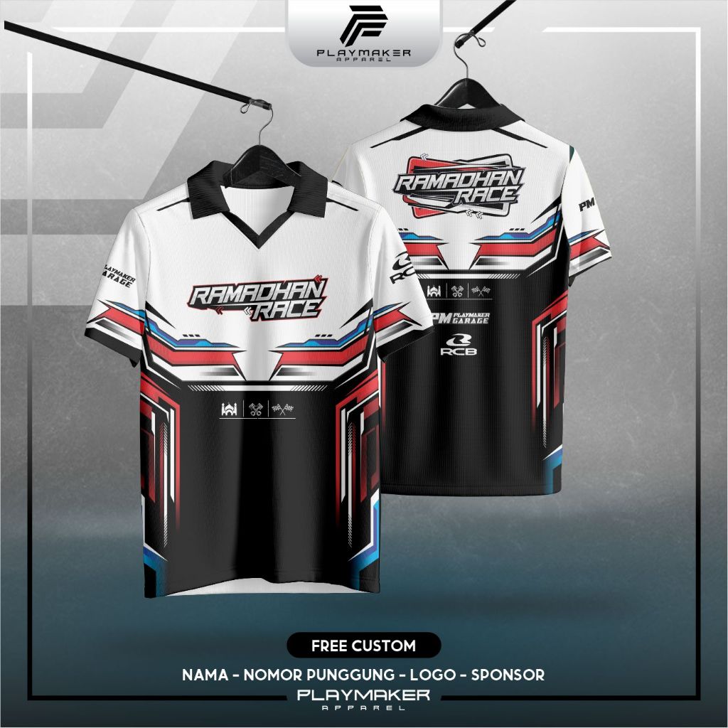 Jual Baju Kaos Jersey Racing Custom Nama Full Printing Satuan white ...