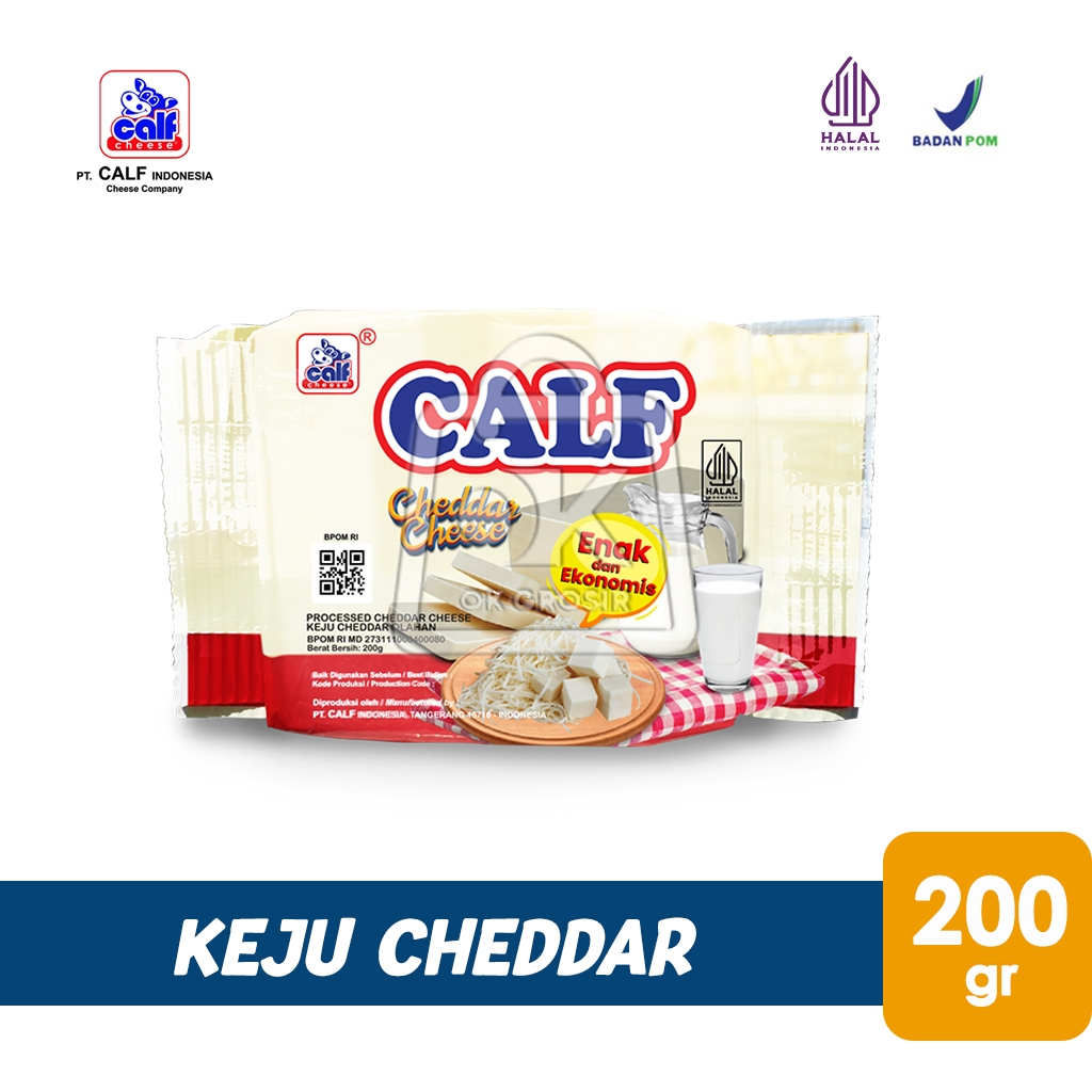 Jual Keju Cheddar Calf / Cheddar Cheese / Keju Serbaguna Cheesy Cheddar ...