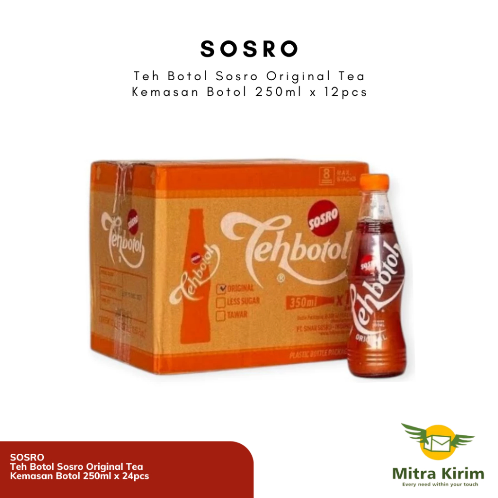 Jual Sosro Teh Botol Sosro Original Tea Kemasan Botol 350ml x 12pcs ...