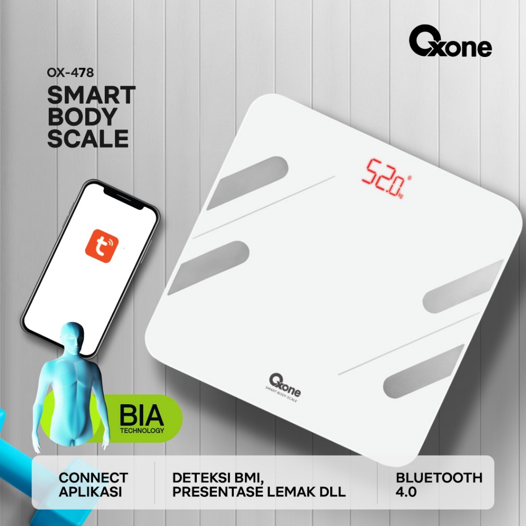 Jual Oxone OX478 Smart Body Scale Timbangan Badan BMI Smart connect ...