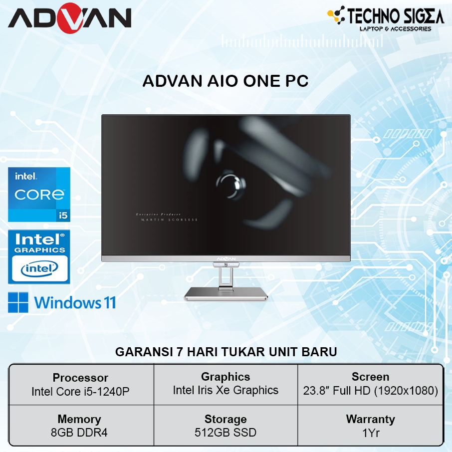 Jual ADVAN AIO One PC i5 1240P 8GB 512GB 23.8 FHD | Shopee Indonesia