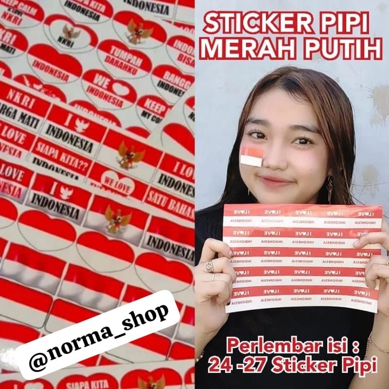 Jual STICKER MERAH PUTIH LEMBARAN ( NO CUTING ) | Shopee Indonesia