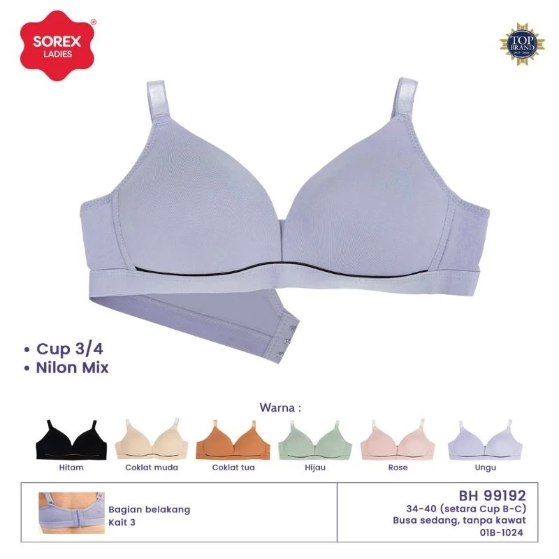 Jual Bra Sorex 99192 Super Soft Setara Cup B Busa Sedang Tanpa Kawat 3 ...