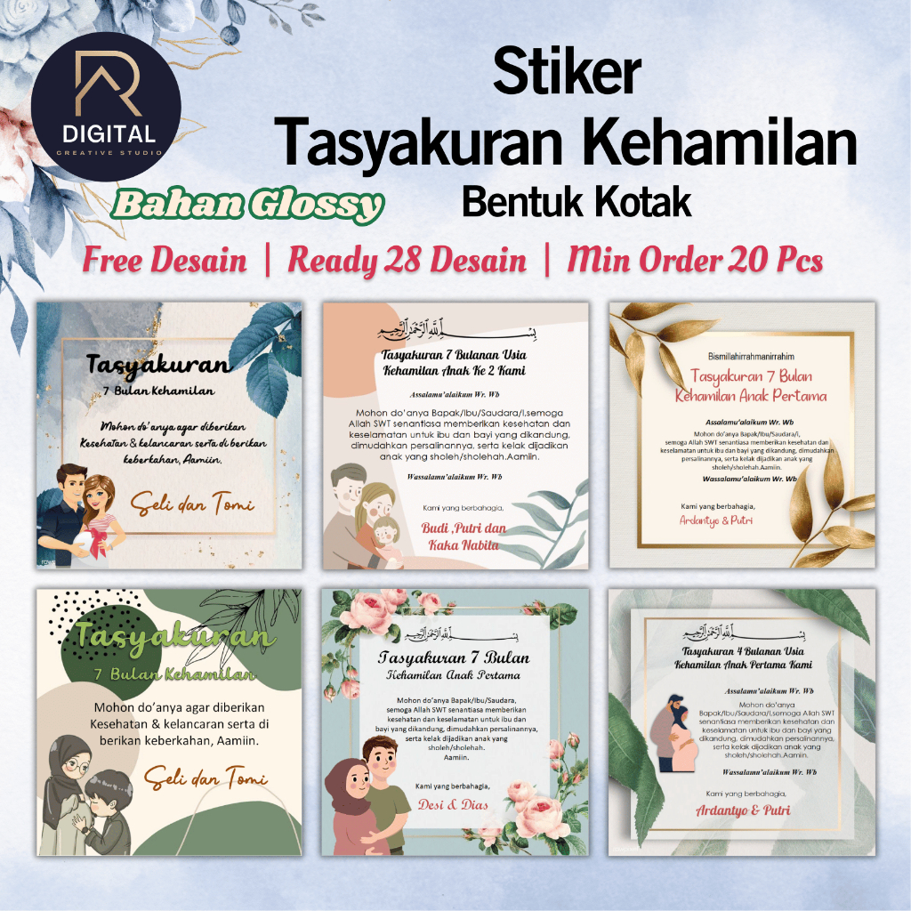 Jual STIKER TASYAKURAN KEHAMILAN 4/7 BULAN / STIKER SYUKURAN / LABEL ...