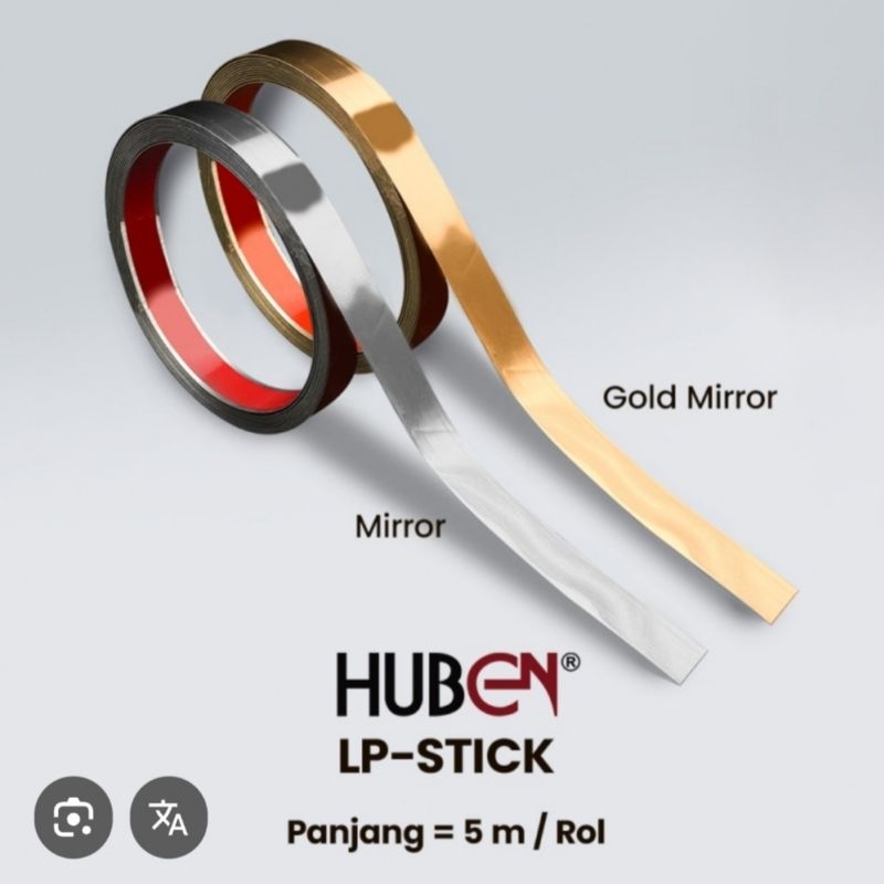Jual (5mtr) Huben List Plat Sticker Gold Mirror Huben LP-Stick 10mm ...