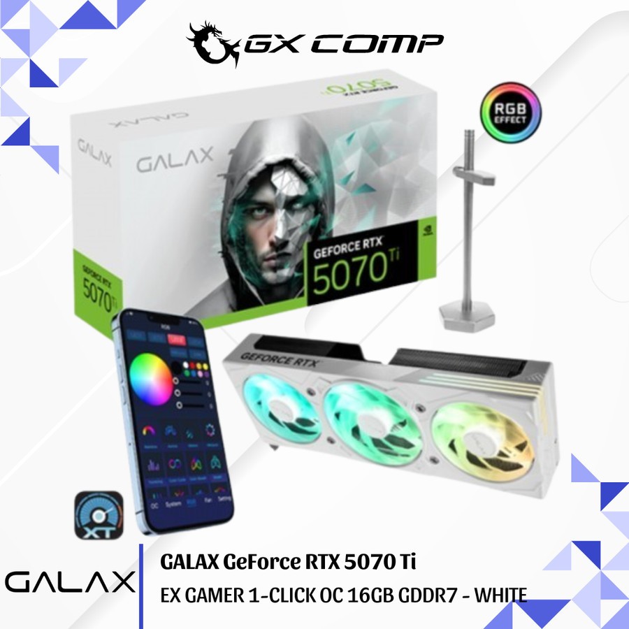 Jual GALAX GeForce RTX 5070 Ti EX Gamer 1-Click OC 16GB GDDR7 - White | Shopee Indonesia