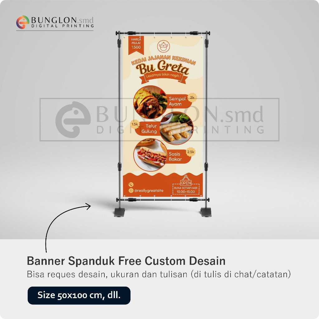 Jual PRINT CETAK SPANDUK BANNER KEDAI JAJANAN KEKINIAN FREE DESAIN ...