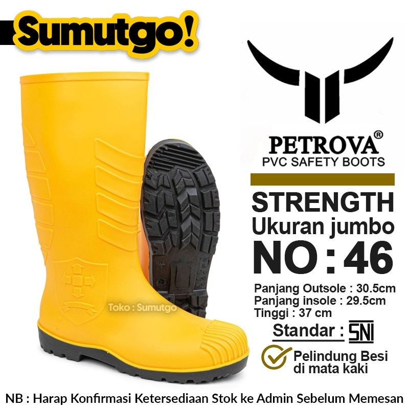 Jual Sepatu Boot Karet PETROVA STRENGTH NO 46 EXTRA BESAR JUMBO ...
