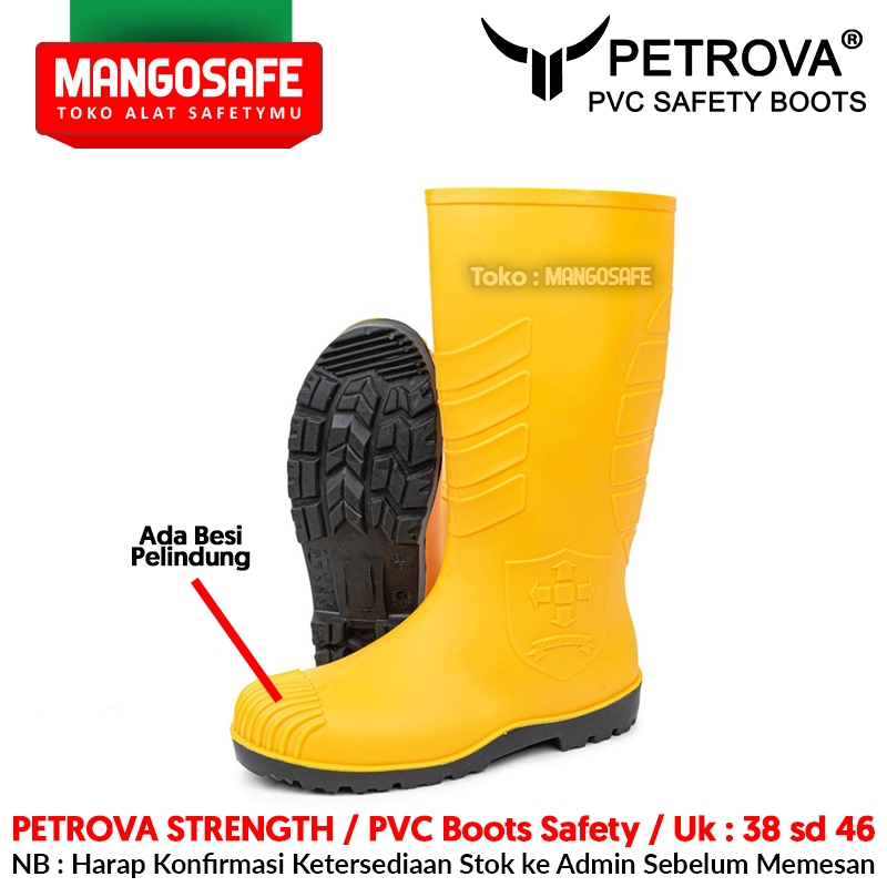 Jual SEPATU KARET PVC SAFETY BOOTS PETROVA STRENGTH / Sepatu Proyek ...