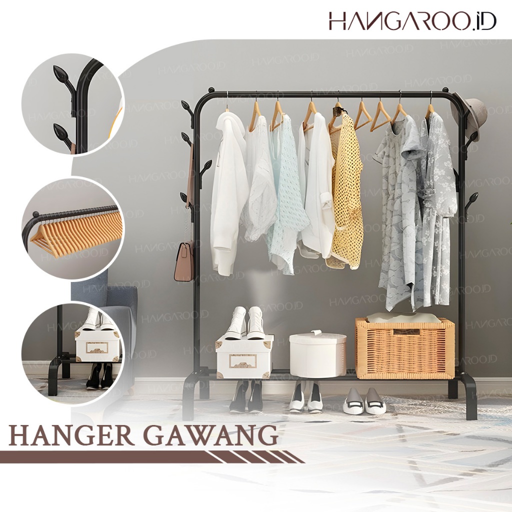 Jual Hangaroo Stand Hanger Butik Gantungan Baju Serbaguna Rak Pakaian ...
