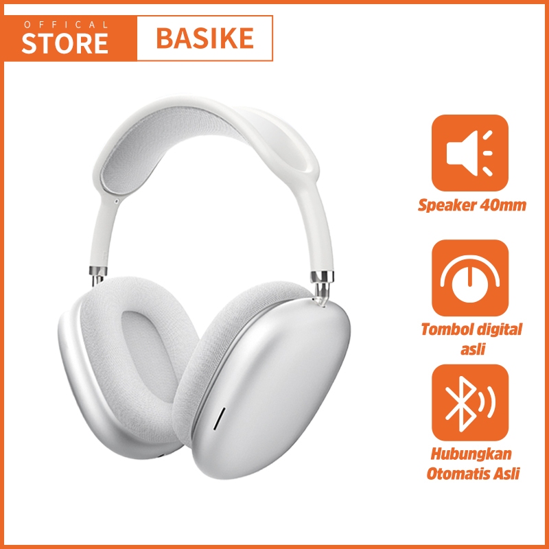 Jual (HOT)BASIKE Headphone Bluetooth AirPods Max TWS Hifi Stereo Music ...