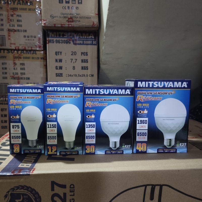 Jual Bohlam Sensor UV 9 Watt 12 Watt 30 Watt 40 Watt LED MITSUYAMA Series Radiance Lampu Sensor ...