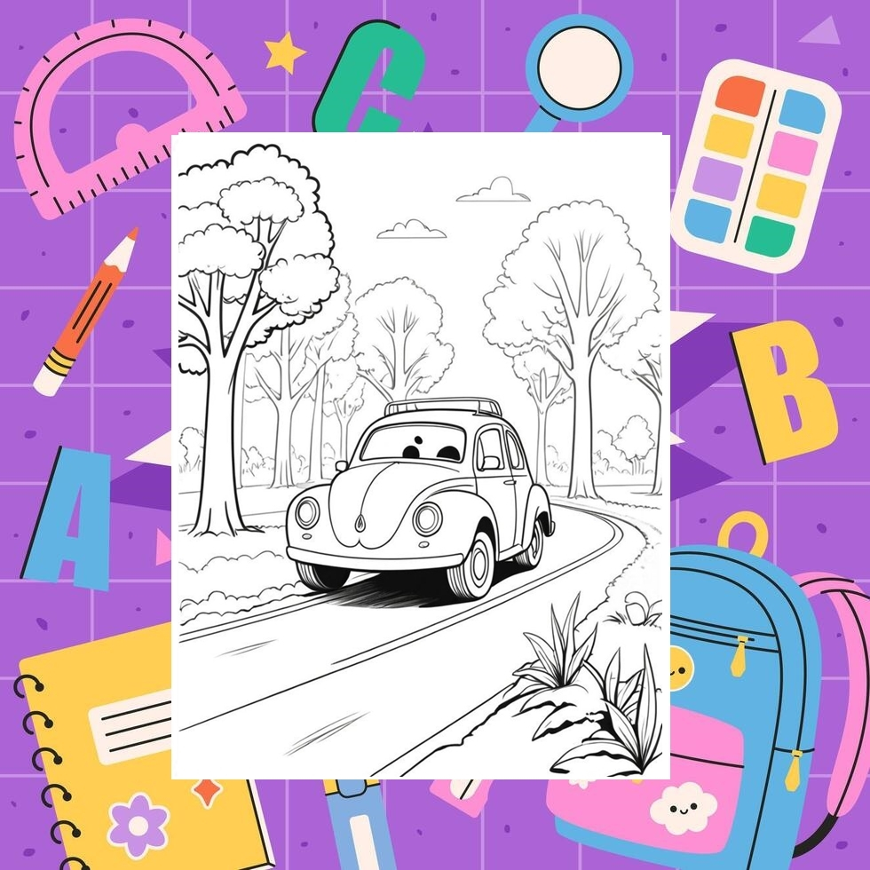 Jual Gambar Mewarnai Anak tema Mobil | Shopee Indonesia