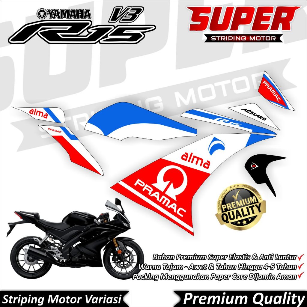 Jual Stiker R15 V3 Anti Luntur keren Striping R15 V3 Striping Yamaha ...