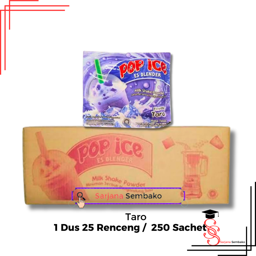 Jual Pop Ice Taro - 1 Dus 250 Sachet | Shopee Indonesia