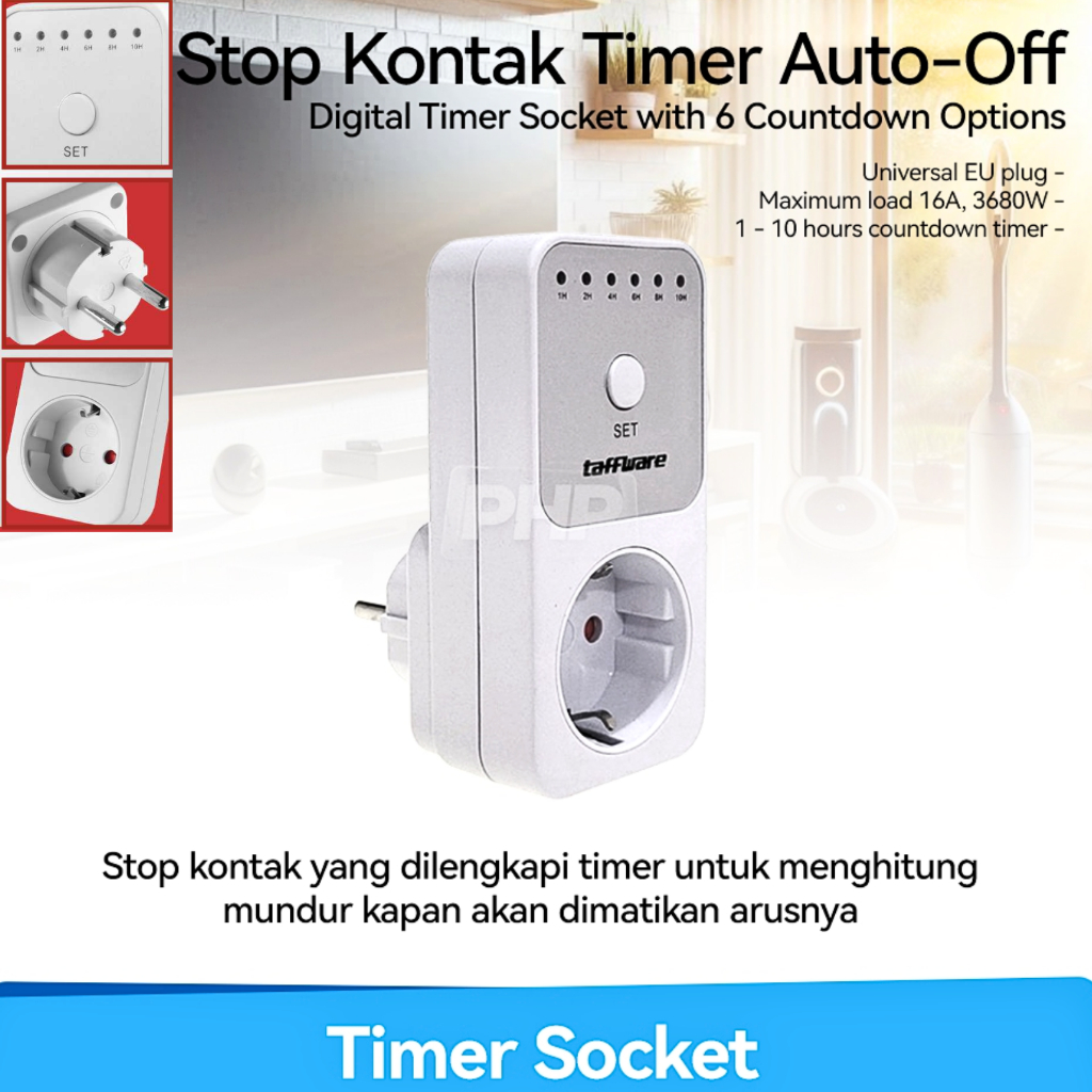 Jual PUSAT Taffware Stop Kontak Timer Digital Otomatis listrik ...
