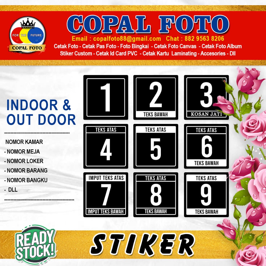 Jual Stiker Nomor - Nomor Kamar - Nomor Meja -Nomor Loker - Nomor ...