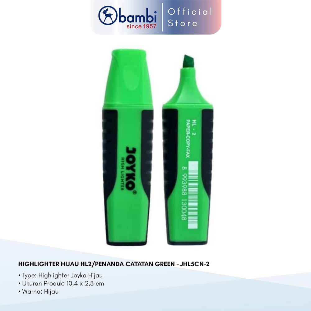 Jual Joyko Highlighter / Stabilo / Penanda Kata Warna Hijau HL-2 | Shopee Indonesia